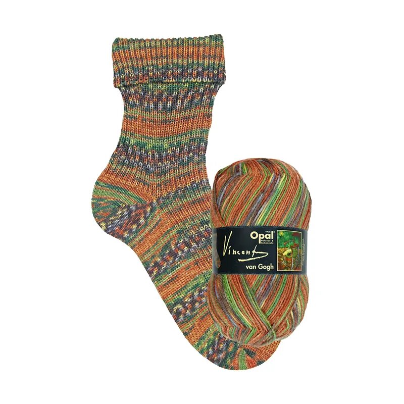 Пряжа для носков Opal 4ply из коллекции Vincent Van Gogh, 75% Шерсть, 25% полиамид, Объемная окрашенная цветная пряжа для вязания спицами и крючком