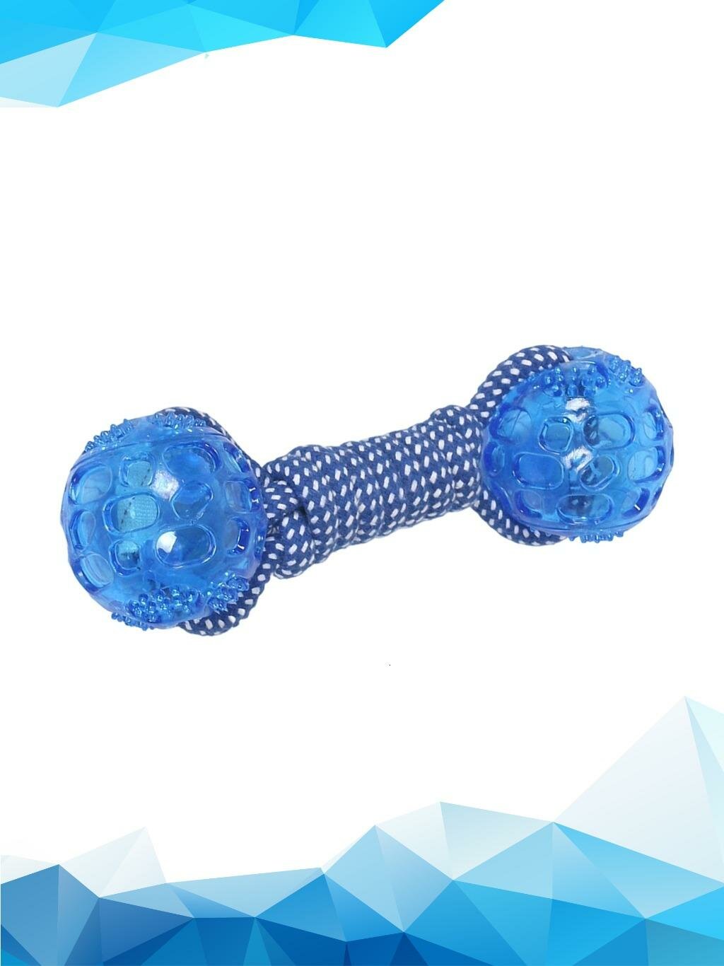 Хлопковый канатный мячик для чистки зубов собак, Синий