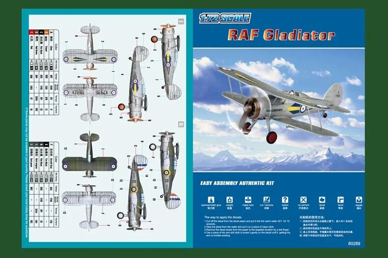 Hobby Boss 80289, масштаб 1/72 Gloster Gladiator сборная модель самолета для коллекции и хобби, детализированная авиамодель для экспозиции и творчества