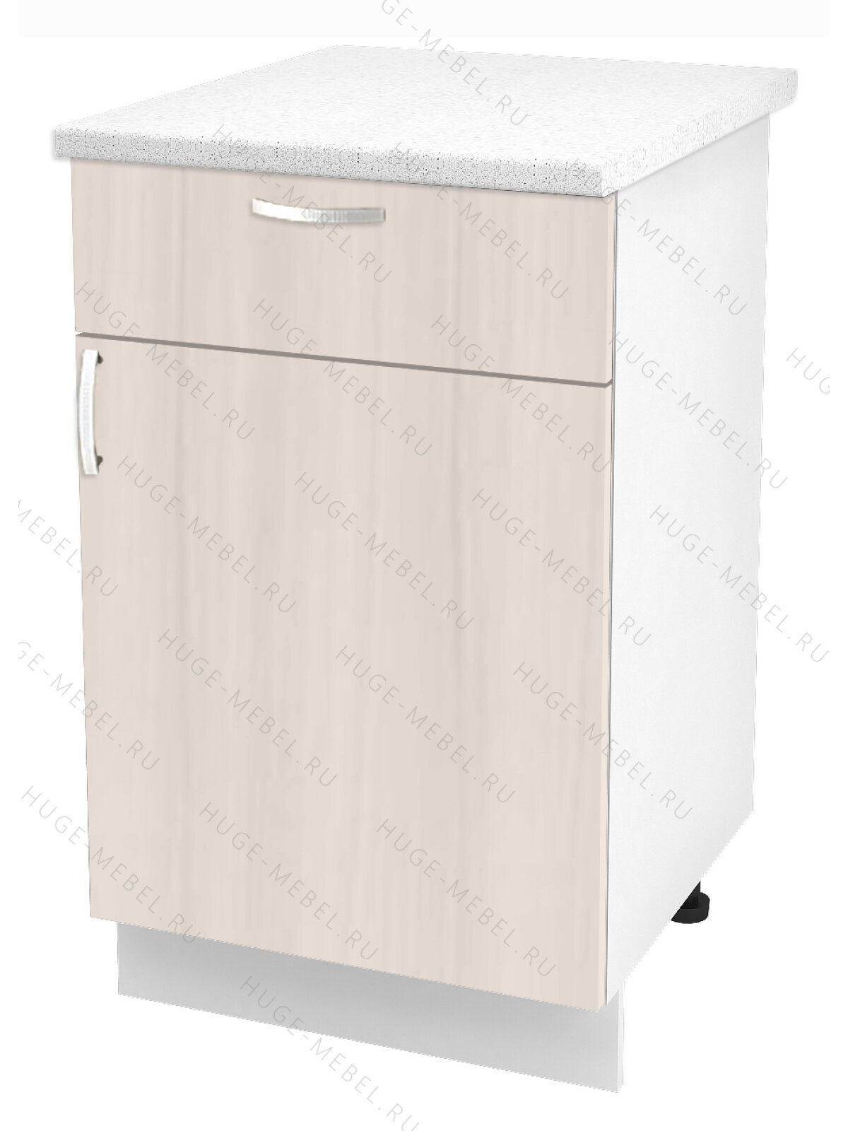 Нижний кухонный шкаф с ящиком 500 Дина (шимо светлый) Huge Mebel. Ширина 500 Высота 840. Модули кухонные нижние Huge Mebel. Ширина 500 Высота 840