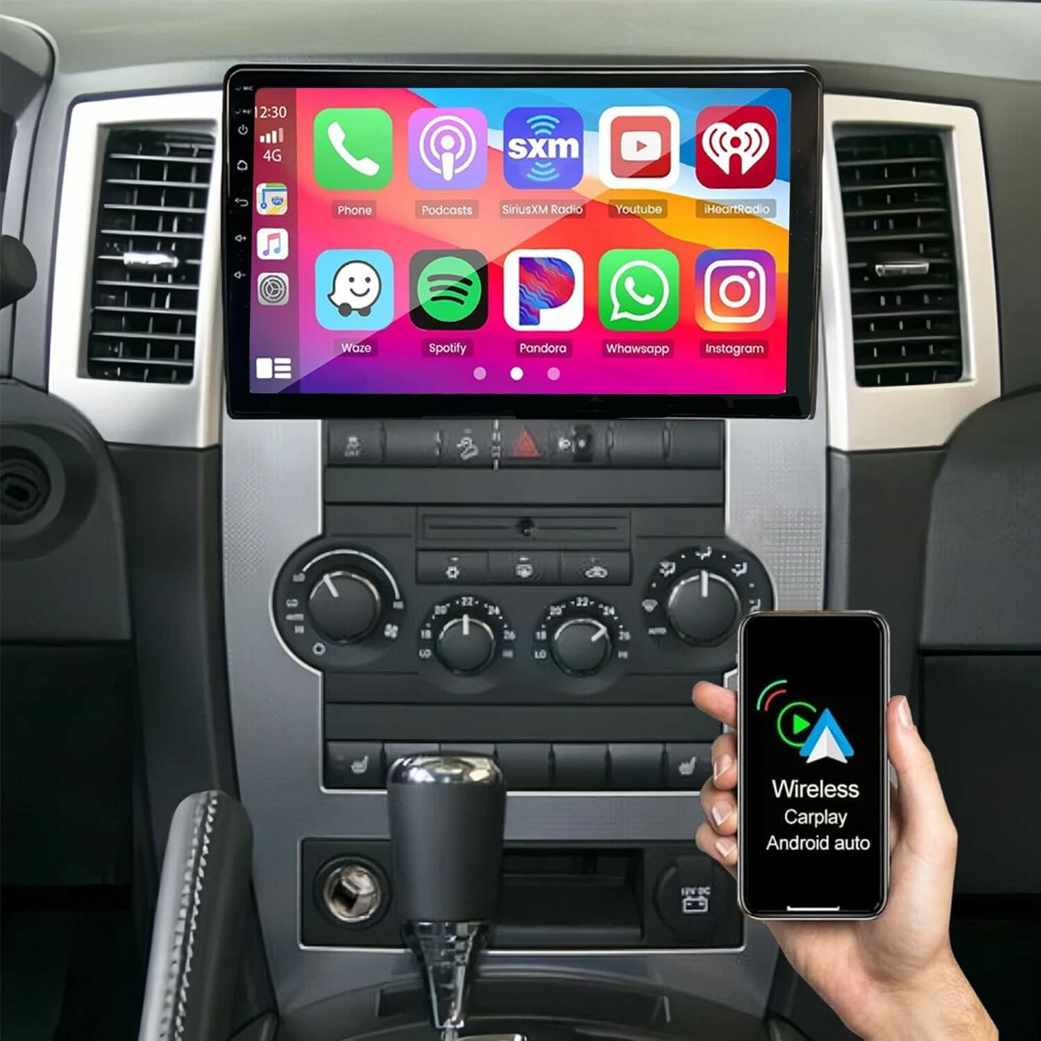 Автомобильная стереосистема для Jeep Grand Cherokee 2008-2010 Радио Android 15 GPS Navi для CarPlay Беспроводная связь