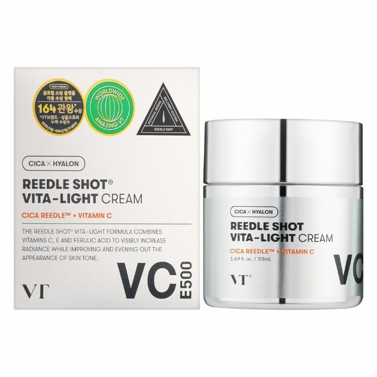 Осветляющий Крем VT Cosmetics Reedle Shot, с микроиглами, для лица, шеи, зоны декольте, SPF50, 50мл