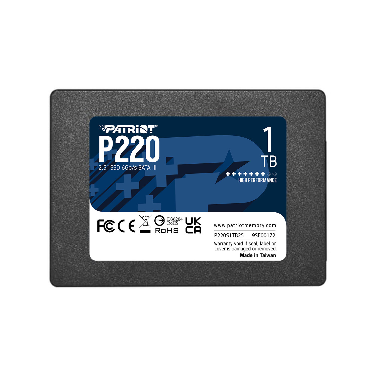 Твердотельный накопитель PATRIOT P220 SATA2.5" 1TB (P220S1TB25), черный