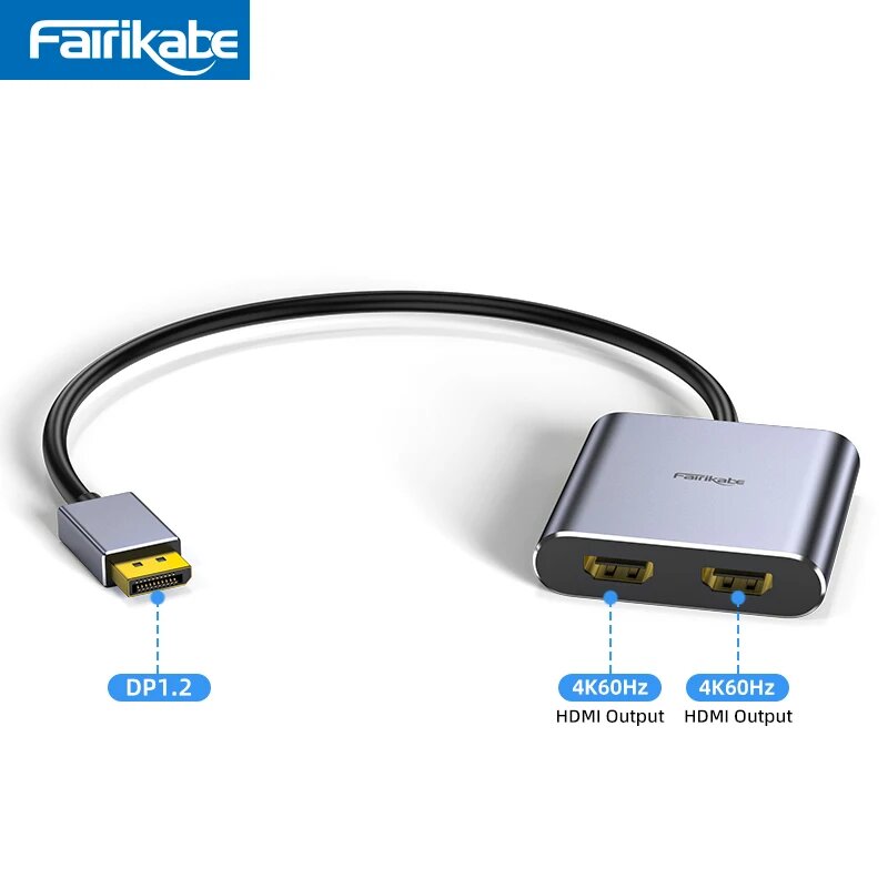 Разветвитель DisplayPort на 2 HDMI 4K