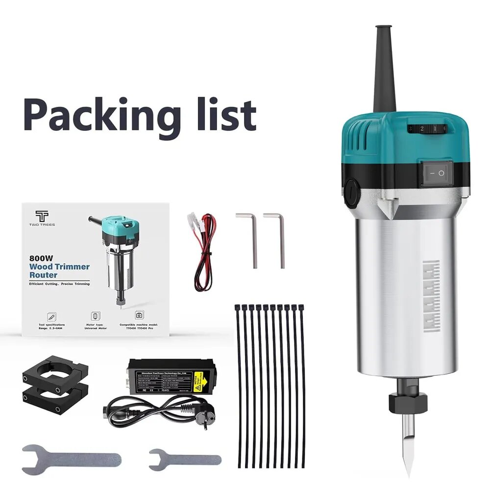 Twotrees Триммер 800 Вт для TTC 450/ TTC 450 pro, Фрезер по дереву 30000 об/мин