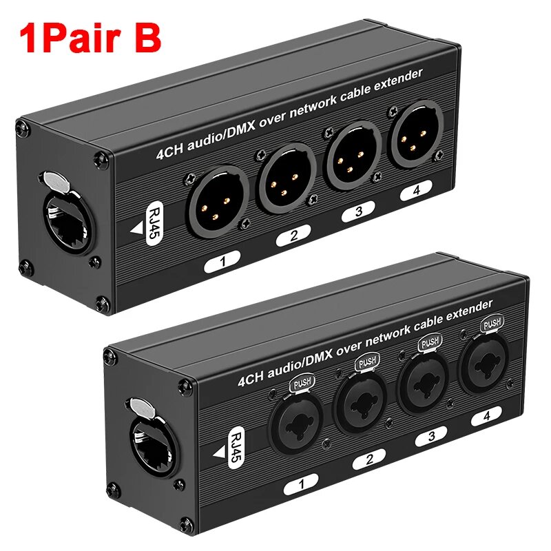 TITAK 4-канальный XLR/DMX удлинитель по сети RJ45, Цвет: 1Pair B
