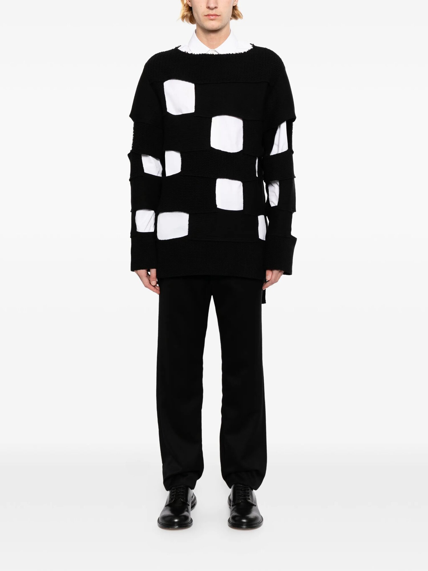 Джемпер COMME des GARCONS Openwork design jumper, размер 3, черный — фото 1