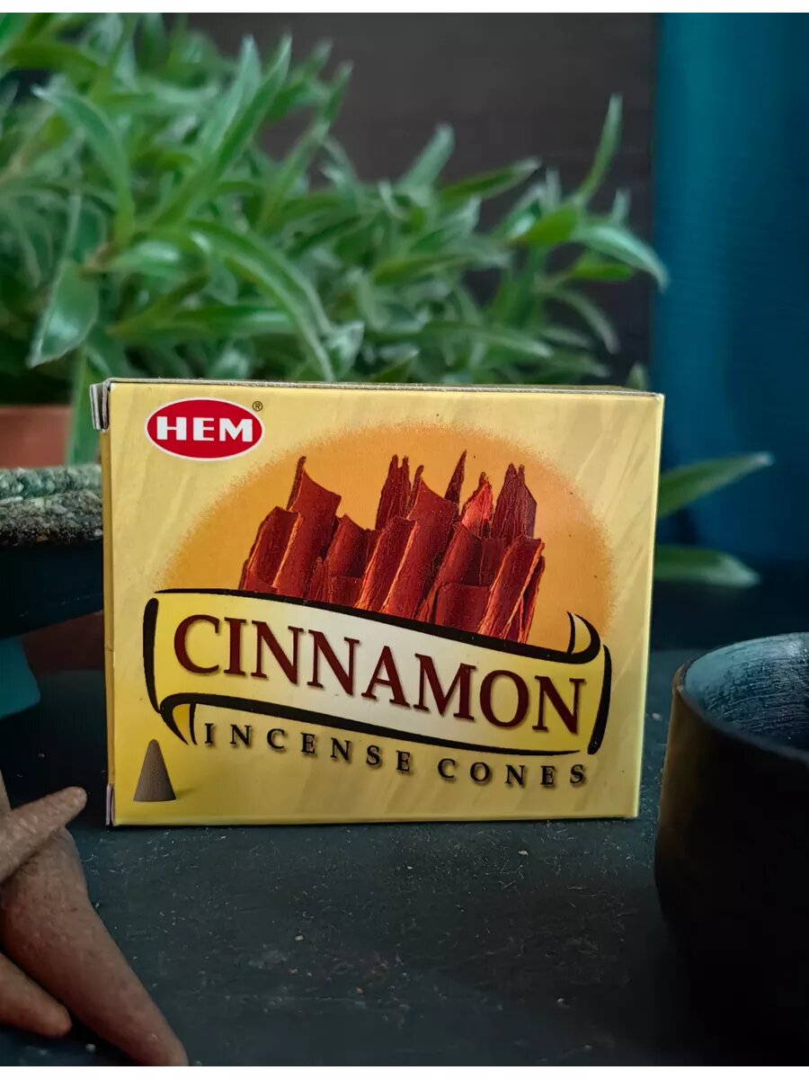 Индийские благовония HEM CINNAMON (Корица), 10 конусов для дома