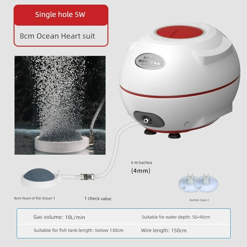 Тихий комплект 5Вт с морской сердцевиной для аэрации аквариума, домашняя система для рыб
