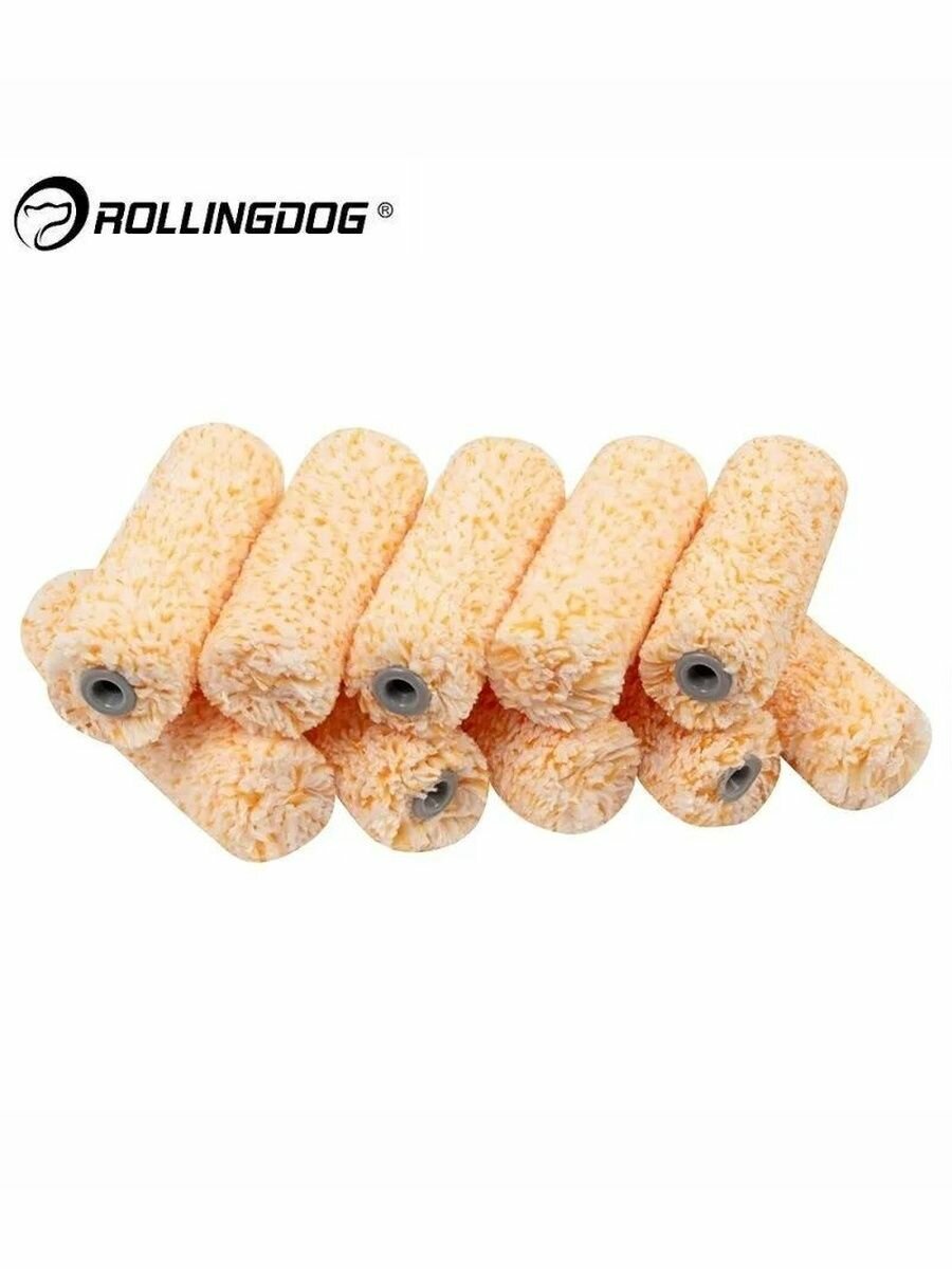 Набор валиков Rollingdog SUPER-MICRO 100мм, 10шт, ворс 10мм, для бюгеля 6мм, микрофибра,