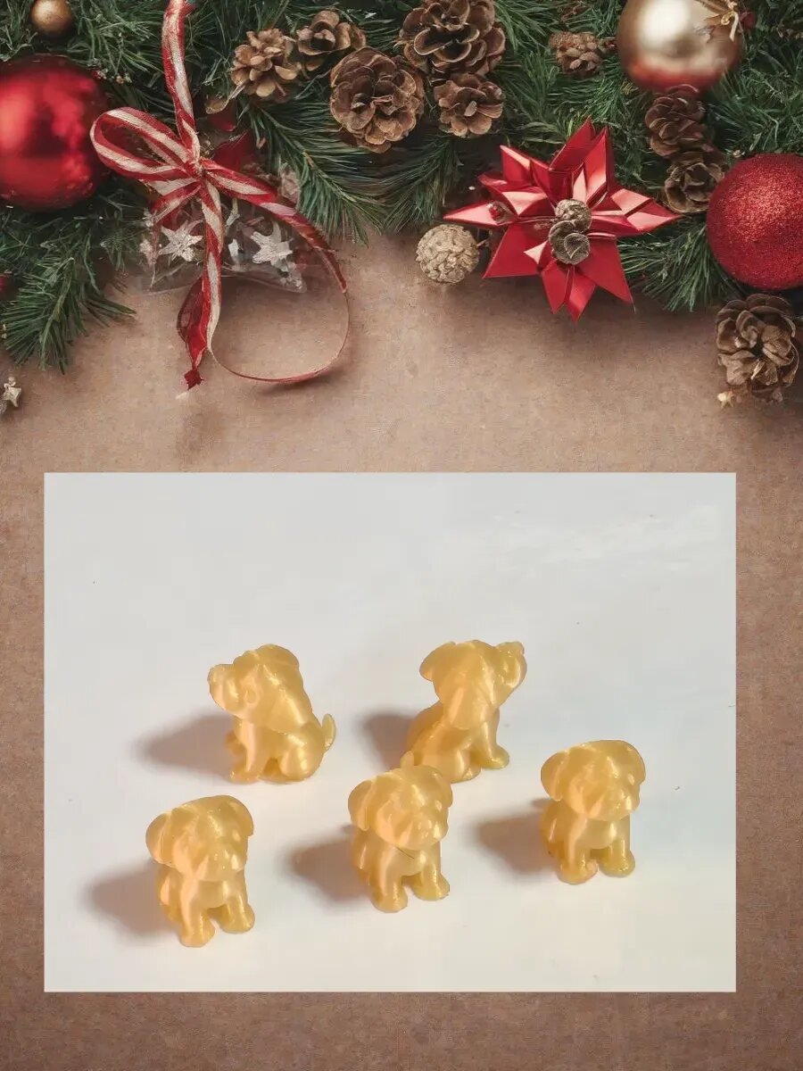 Набор миниатюр "Собака щенок" 5 шт, для ватной игрушки