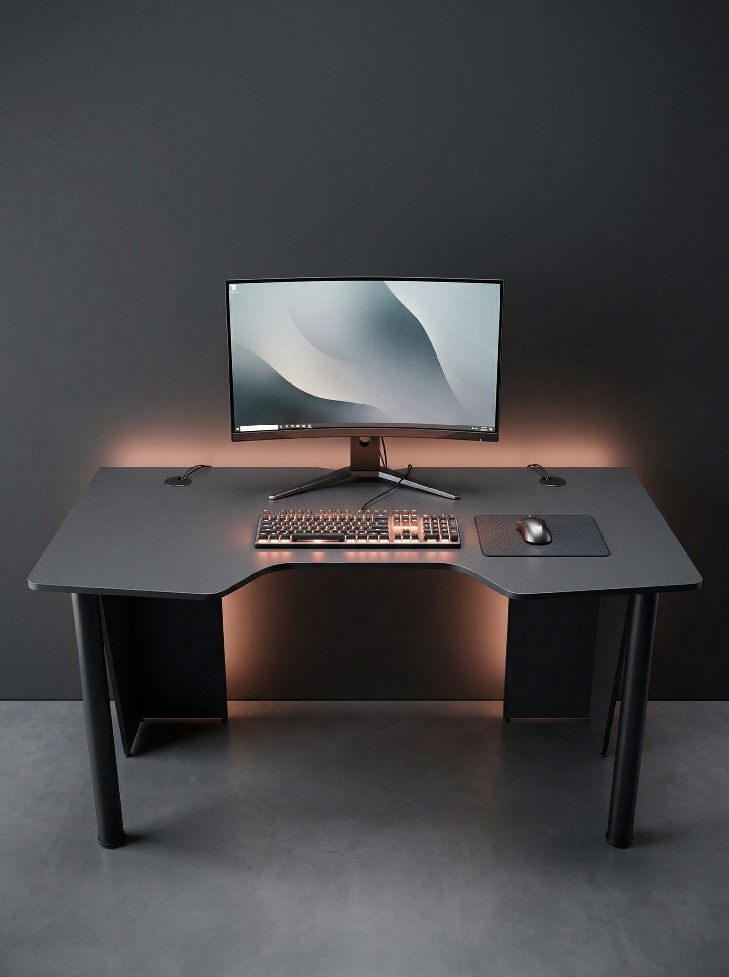 Игровой компьютерный стол FPS mebel, 140х78х73, Графит, геймерский