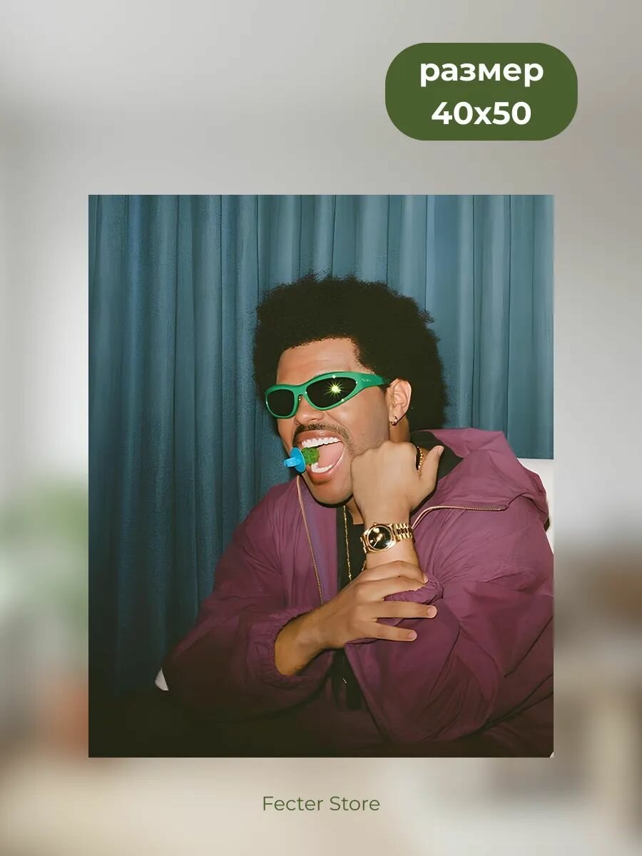 Картина Постер на Подрамнике Зе Викенд The Weeknd 40х50 На Стену Интерьерная в Подарок
