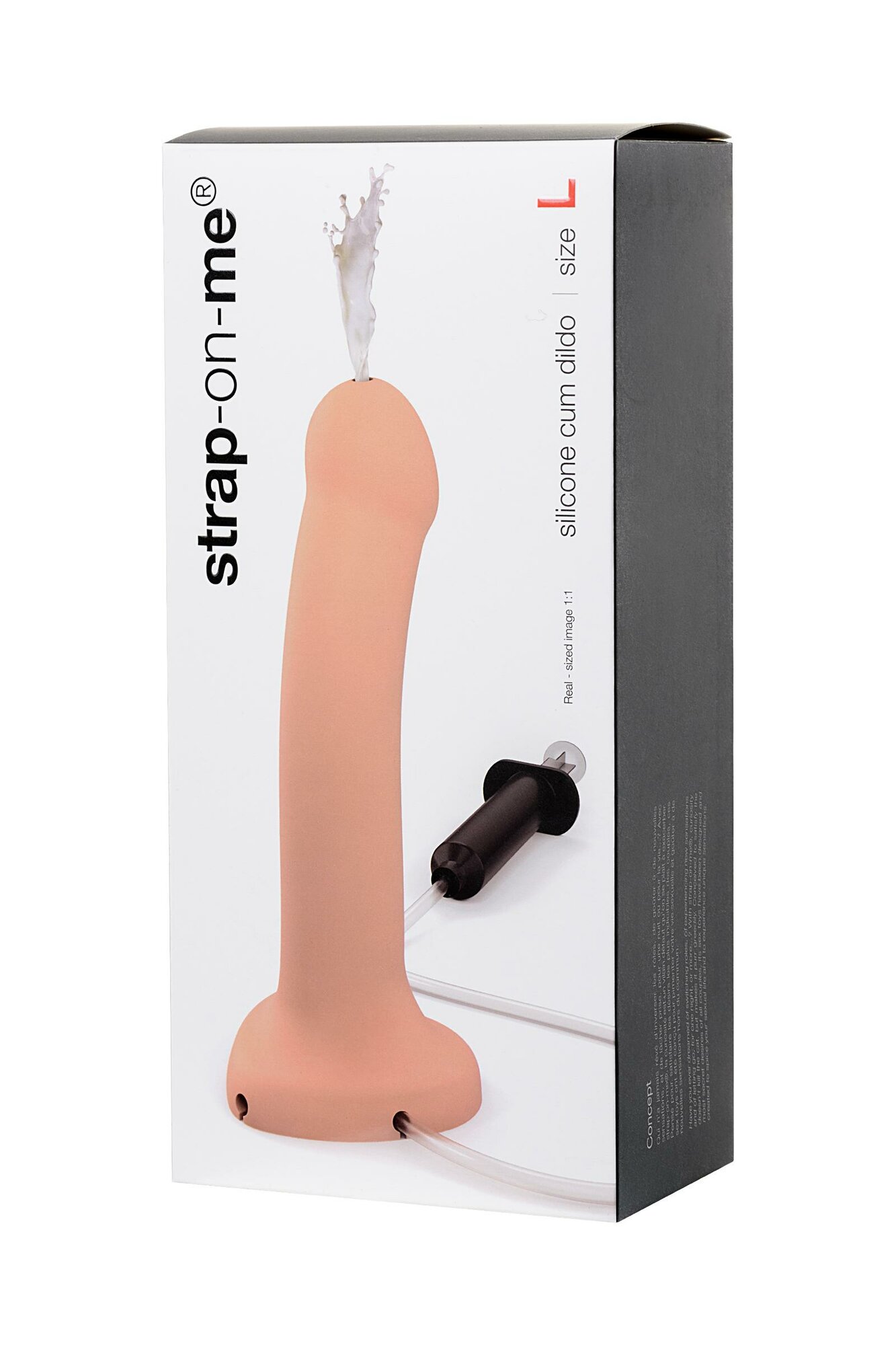 K-6013250 Фаллоимитатор Strap-On-Me Dildo Semi-Realistic с функцией эякуляции, ванильный (L - 19.6, Ø 3.6 см)