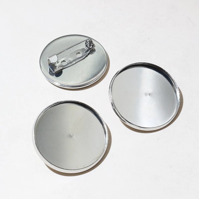 Пустые основы для брошей, серебряный Rhodium