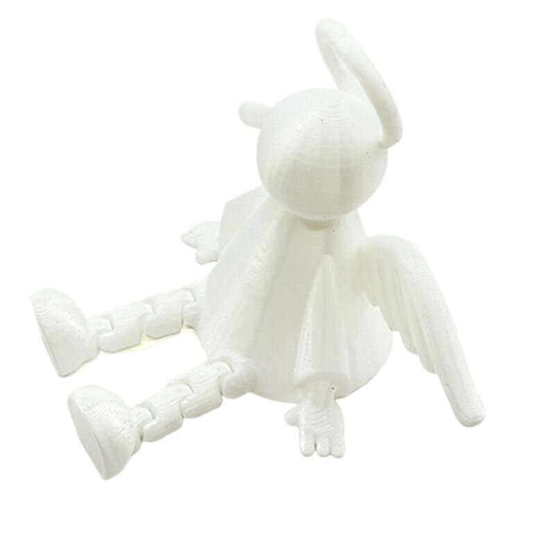(1 шт) 3D-печатный настольный аксессуар, ангел, многочастный, с подвижными суставами - Белый - 1