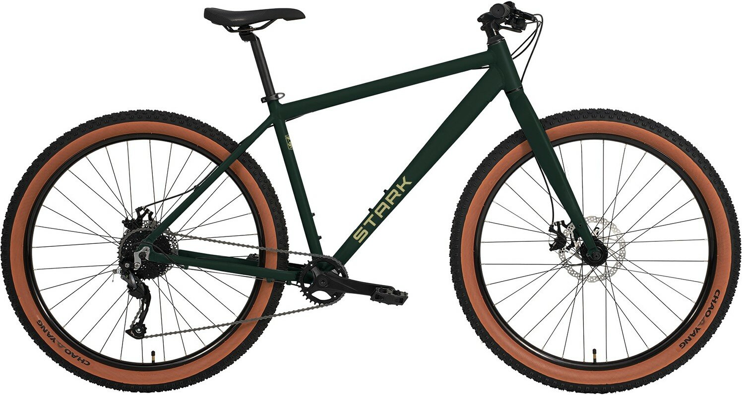 Велосипед полуфэт Stark Tank 27.1 HD+ (2026), алюминиевая рама, размер S, цвет Сине-Зеленый Матовый/Светло-Песочный