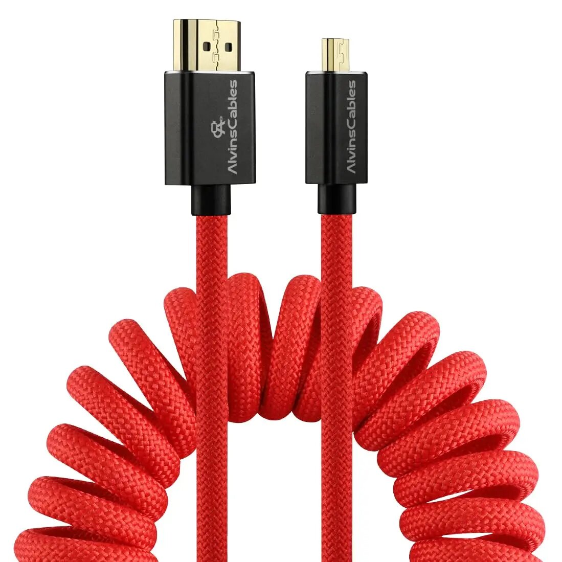 HDMI кабель Micro-HDMI - HDMI, 8K, Red Coiled