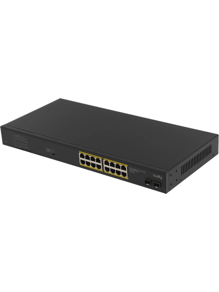 Коммутатор Cudy GS1020PS2 (L2) 16x1Гбит/с 2SFP 16PoE+ 200W неуправляемый