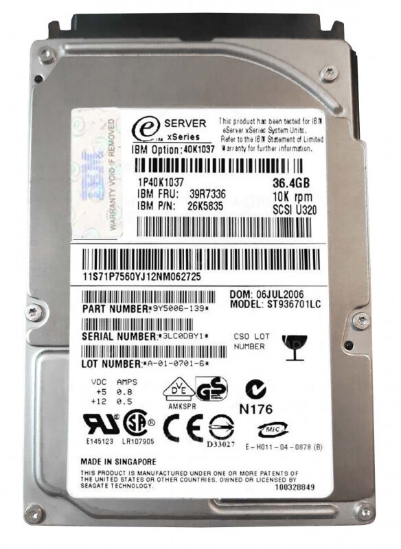 Жесткий диск IBM 26K5835 36,4Gb 10000 U320SCSI 2,5" HDD
