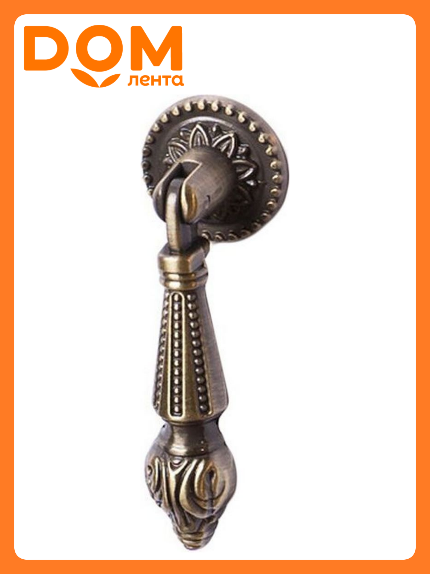 Мебельная ручка Larvij, цинковый сплав, античная бронза, глянцевая, 1 шт