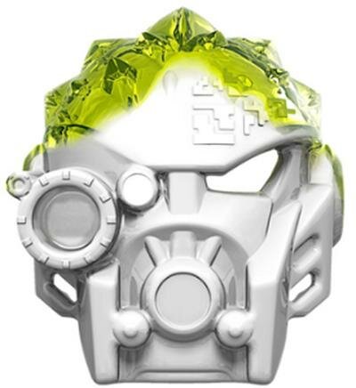 Деталь Lego 24150pb03 Bionicle Mask of Ice (Unity) with Marbled Trans-Neon Green Pattern