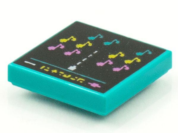Деталь Lego 3068bpb1535 Tile 2 x 2 with Groove with BeatBit Album Cover - Music Notes in Space Invaders-Style Pattern