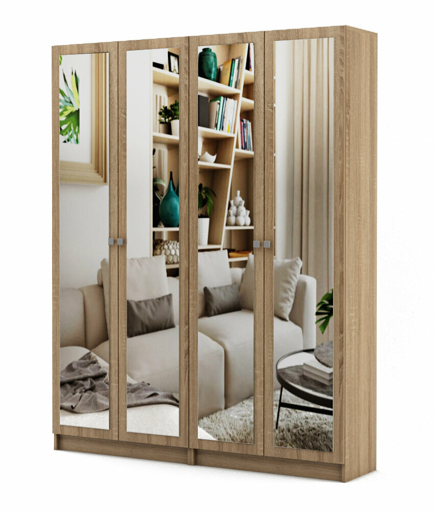 Шкаф для одежды Бостон (Лондон) 16, распашной, с зеркалом, 160 см x 38 см x 203 см