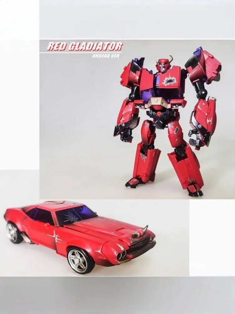 Трансформеры. Доказательство лидерства APC-Toys-TFP. Красная боевая версия. Гладиатор, пролетевший над горой с двойным атласом 2.0 в виде игрушечных роботов