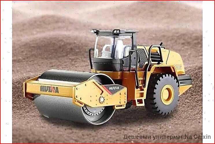 Каток HuiNa, металлический, масштаб 1:60, желтый/светло-серый — фото 1