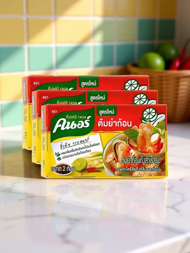 Кубики бульонные "Knorr" для Том Ям 24 г, Таиланд, набор 3 шт