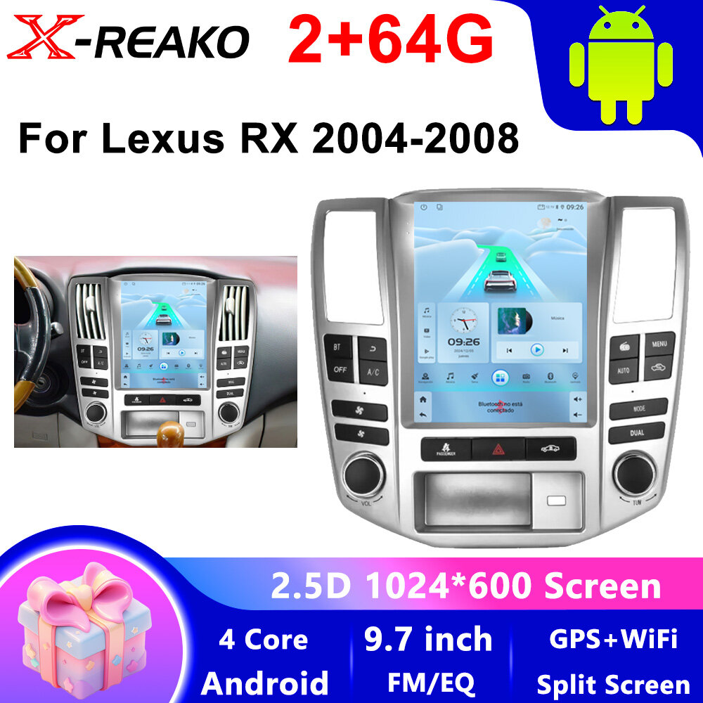 Штатное головное устройство для Lexus RX 300 330 350 400h 2003-2009 (BSJ) Tesla style 9.7 дюймов на Android 4G SIM DSP QLed)