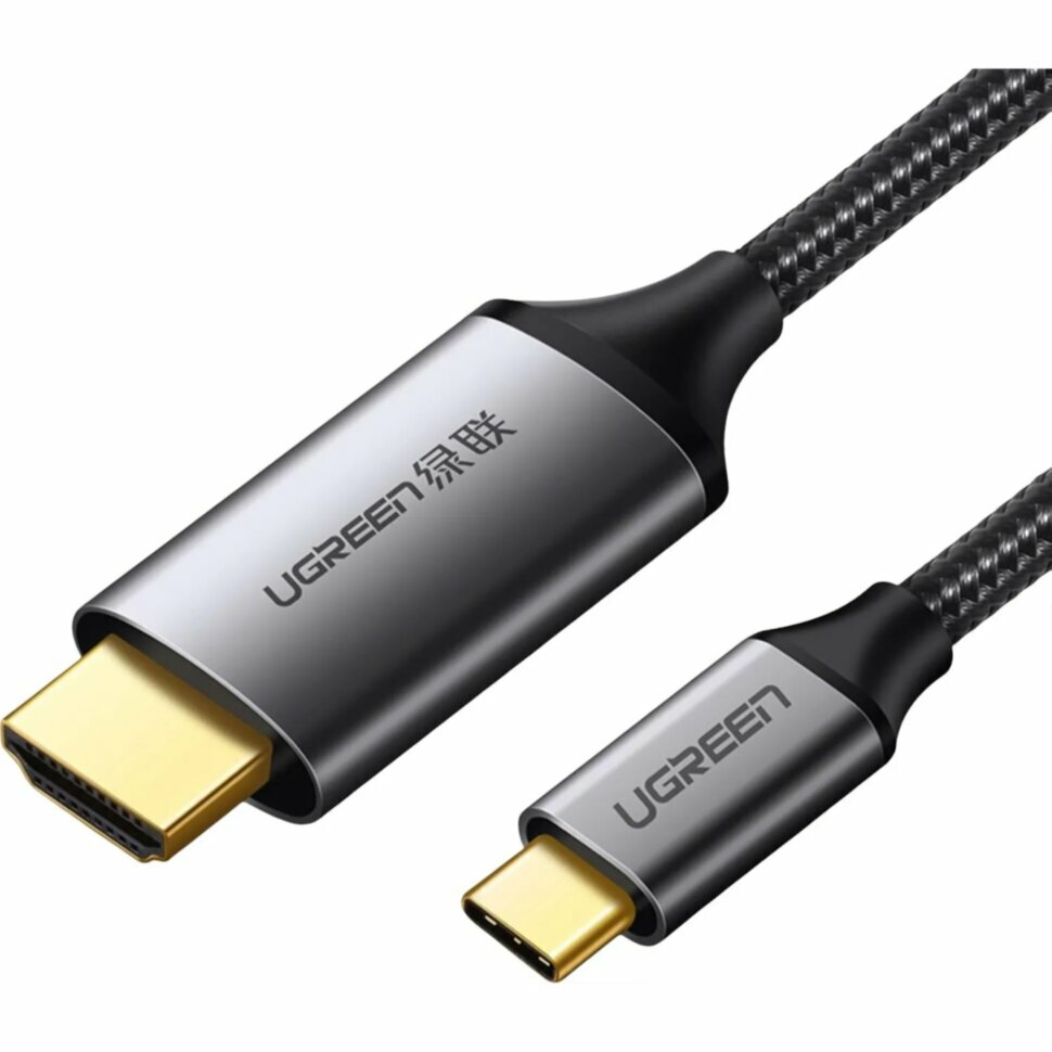 Кабель UGREEN MM142 (50570)USB-C to HDMI M-to-M Aluminum Shell 1,5 м серый, 2263560