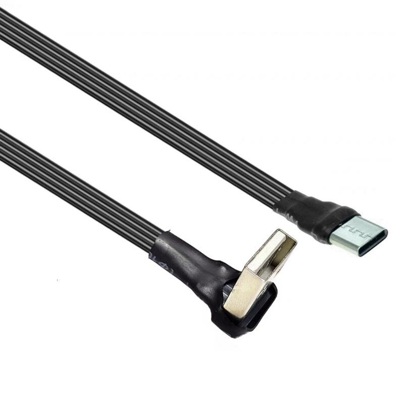 USB-A — USB-C адаптер под прямым углом, 50cm - Изгиб USB вниз