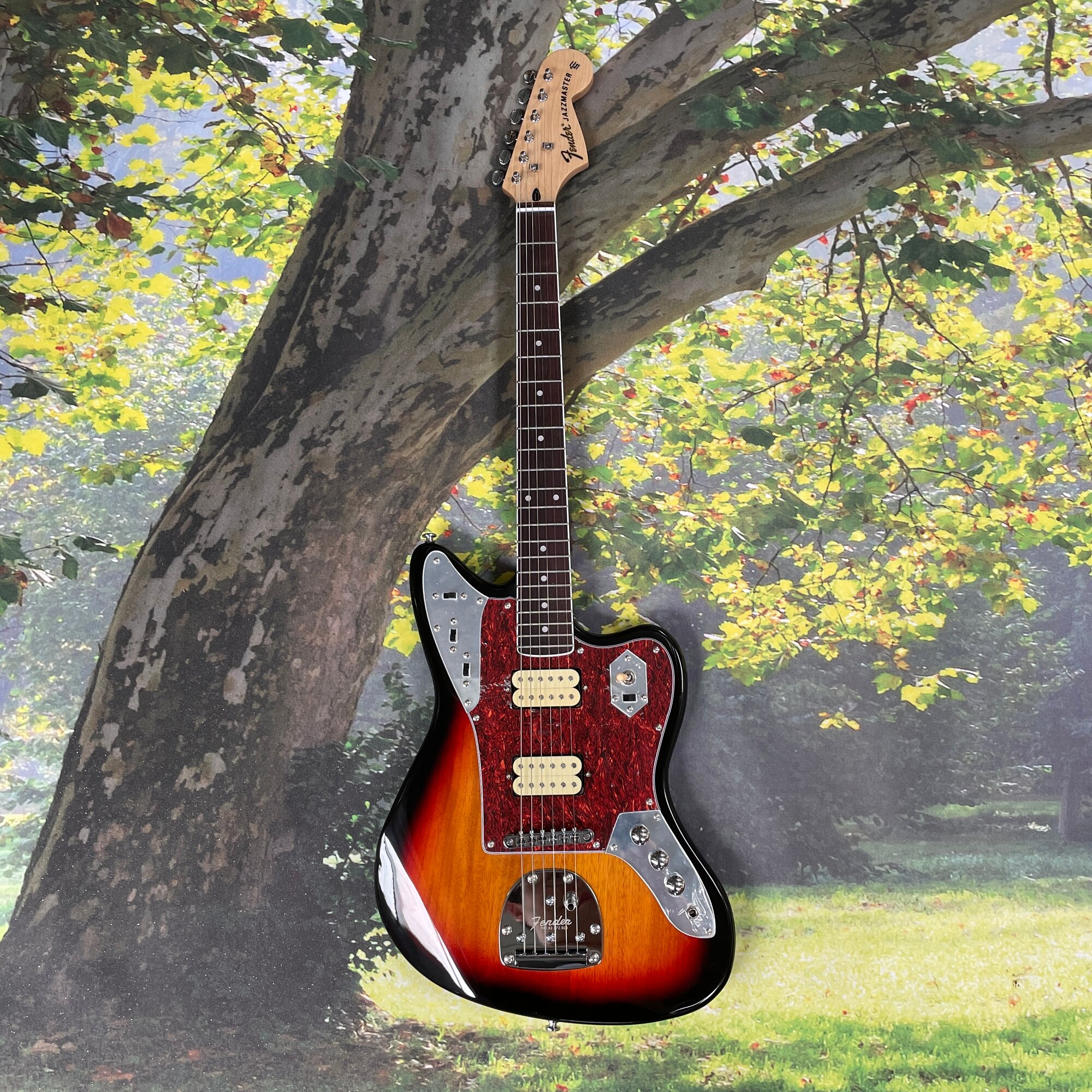 Offset электрогитара Sunburst красный панцирь серебро HH тремоло клен палисандр