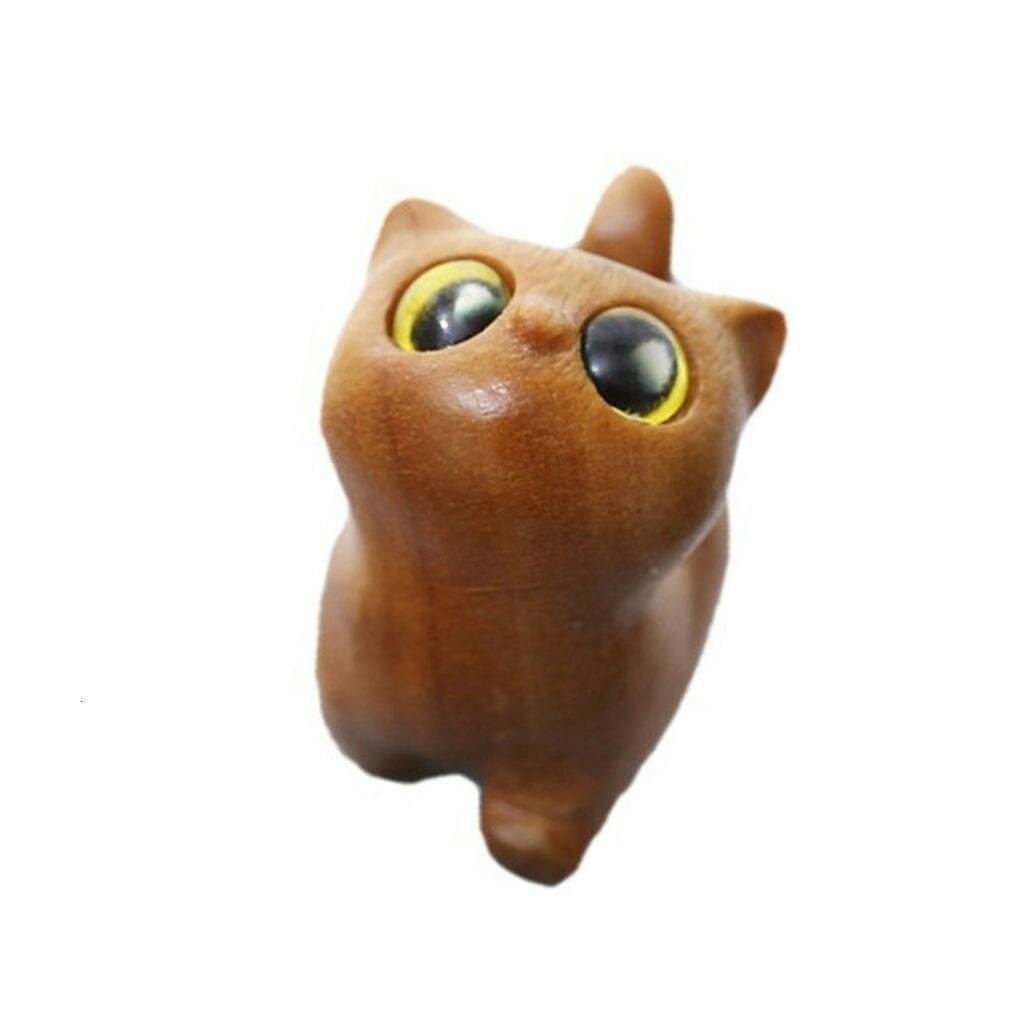 Резная деревянная фигурка кота, 1