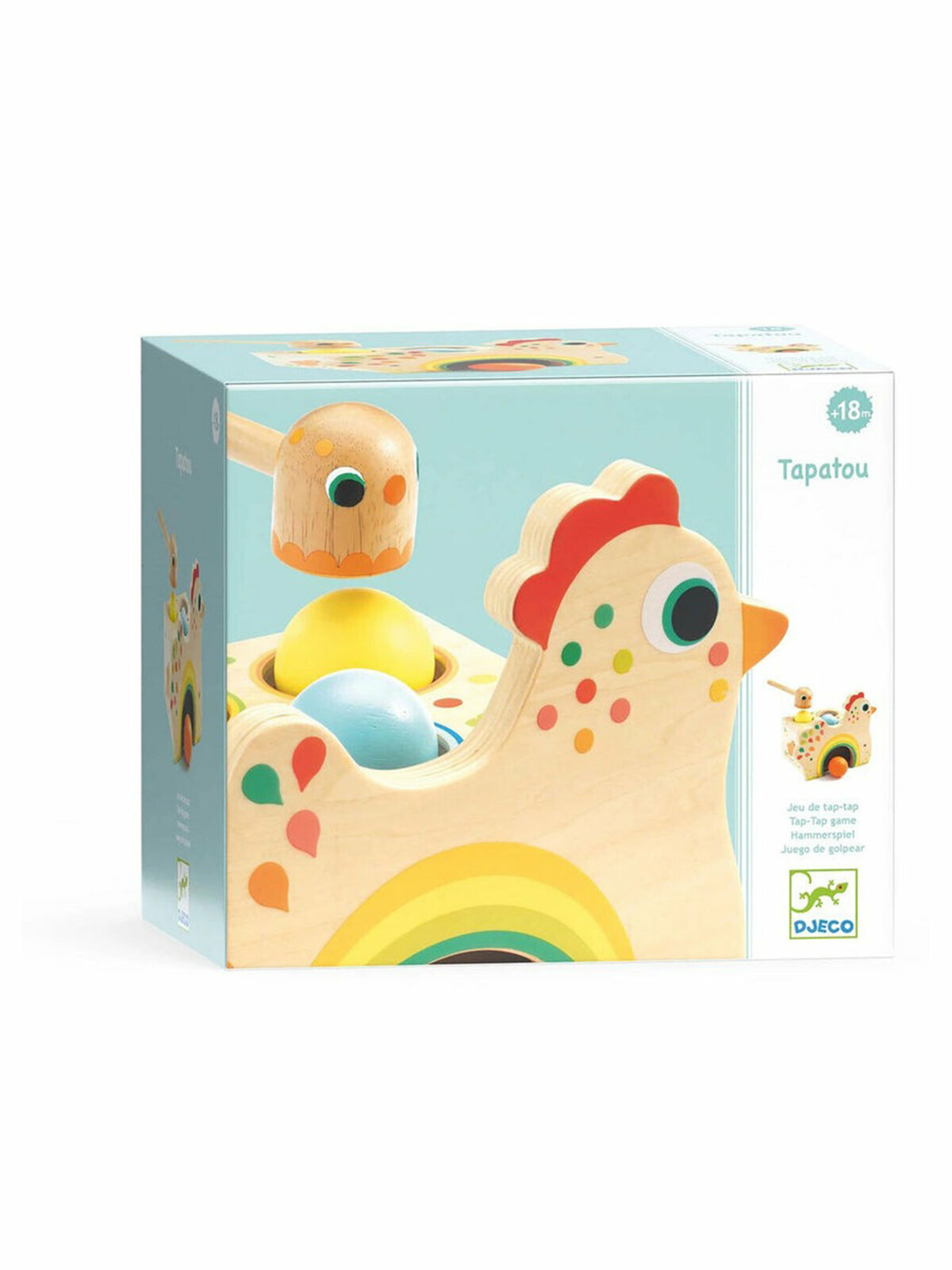 Развивающая деревянная игрушка Djeco Tapatou Курочка забивалка стучалка