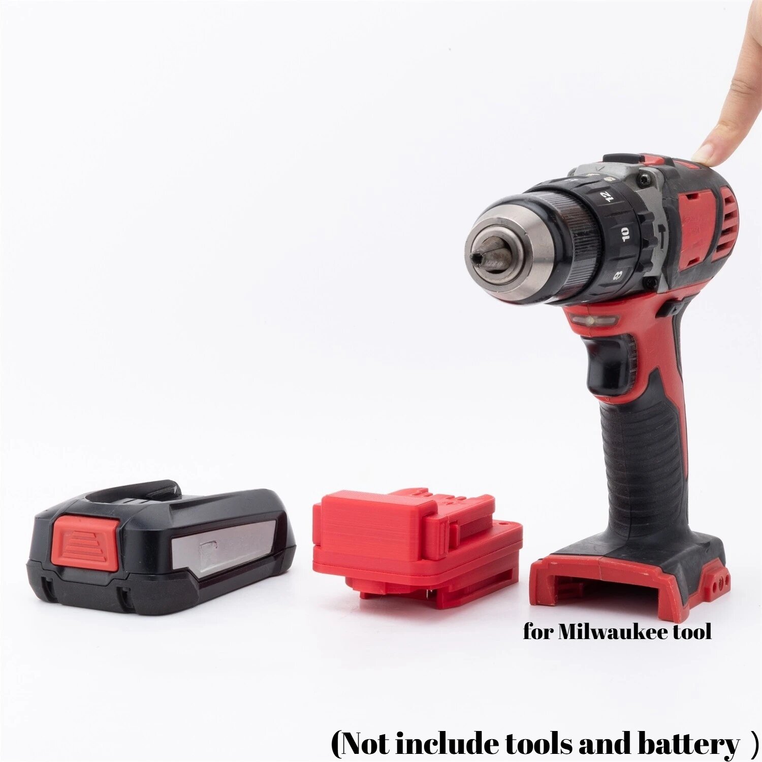 Красный адаптер для аккумулятора Milwaukee 18V