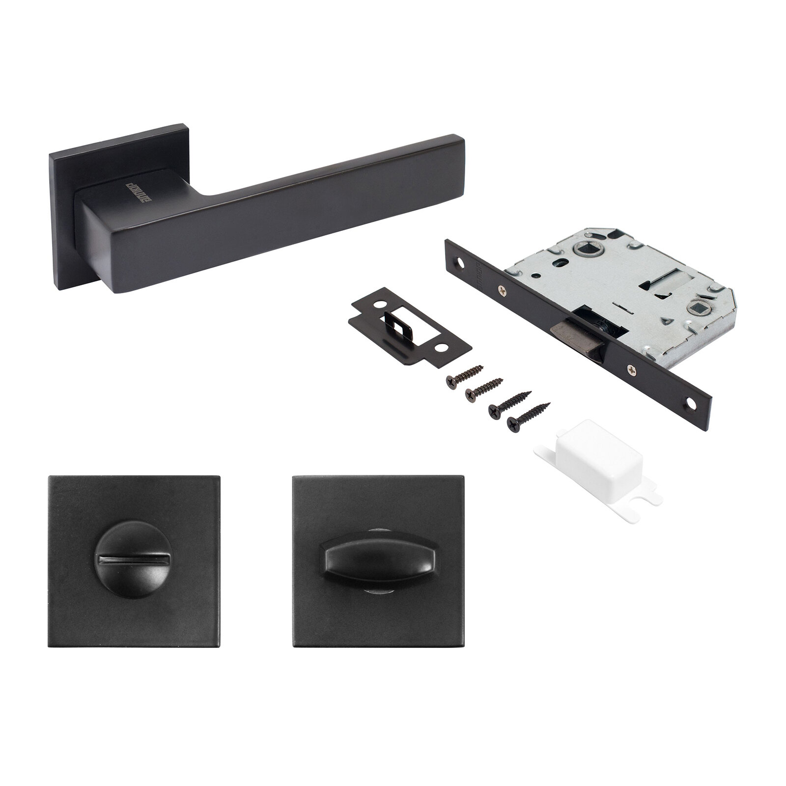 Аллюр АРТ "ринго" BL+L7050S BL+BK-S2 BL (83150/S7050) матовый черный Комплект ручка и защ с фикс (20