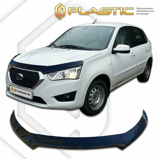 Дефлектор капота Datsun mi-DO 2015 н. в. Черный глянцевый СА Пластик