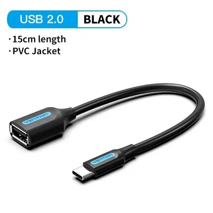 Кабель-адаптер Vention Micro USB OTG для Xiaomi Redmi Note 5, разъем Micro USB, адаптер Type C OTG