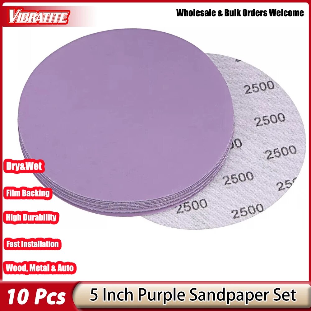 Наждачная бумага VIBRATITE 5" 125 мм, зерно 2000, 10 шт