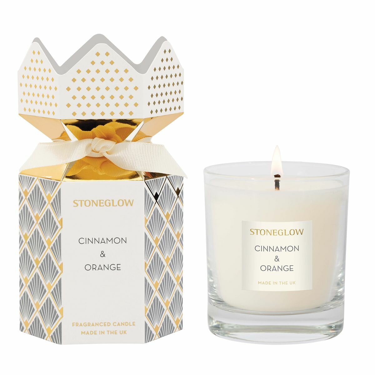 Корица И апельсин - CINNAMON & ORANGE - Ароматическая свеча в подарочной упаковке от STONEGLOW