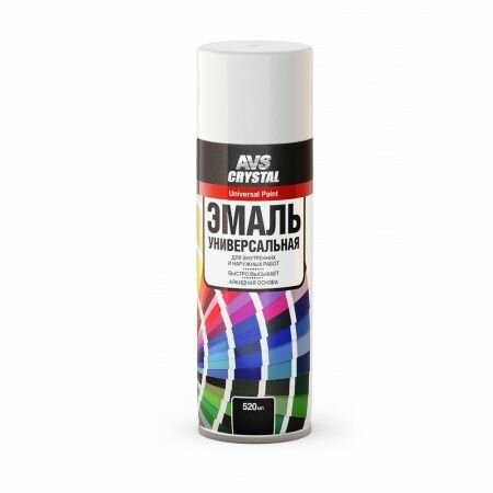 A07124S Эмаль универсальная алкид."белый глянец" (аэрозоль) 520 мл AVS AVK-502