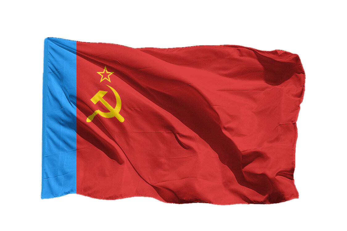 Флаг РСФСР на шёлке, 90х135 см - для ручного древка