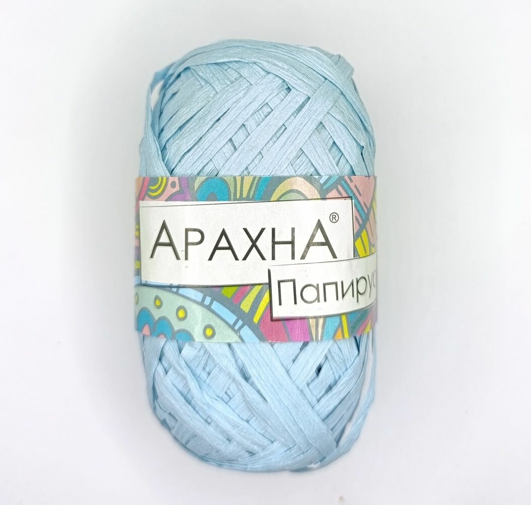 Пряжа для вязания Арахна Папирус Papyrus 05 голубой 1 моток 40 гр/50 м 100% целлюлоза