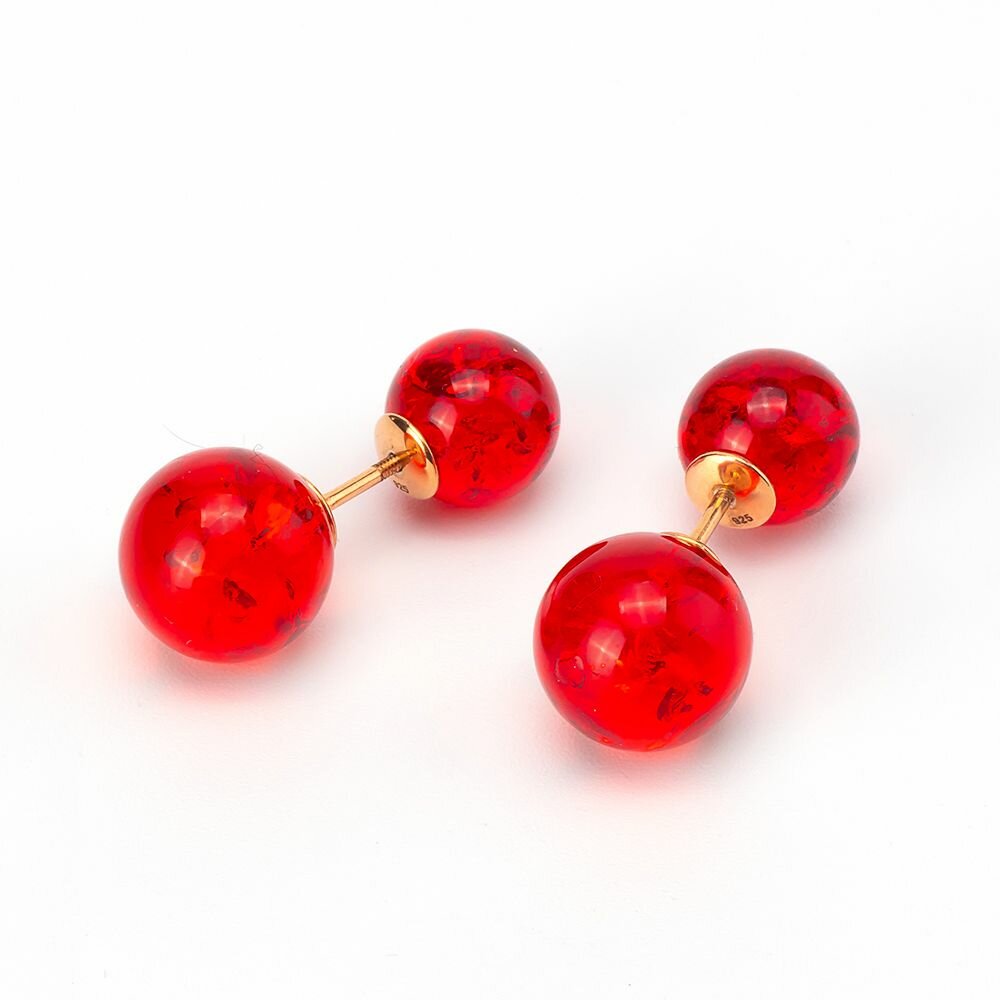 Серьги Amberprofi, серебро, 925 проба, янтарь