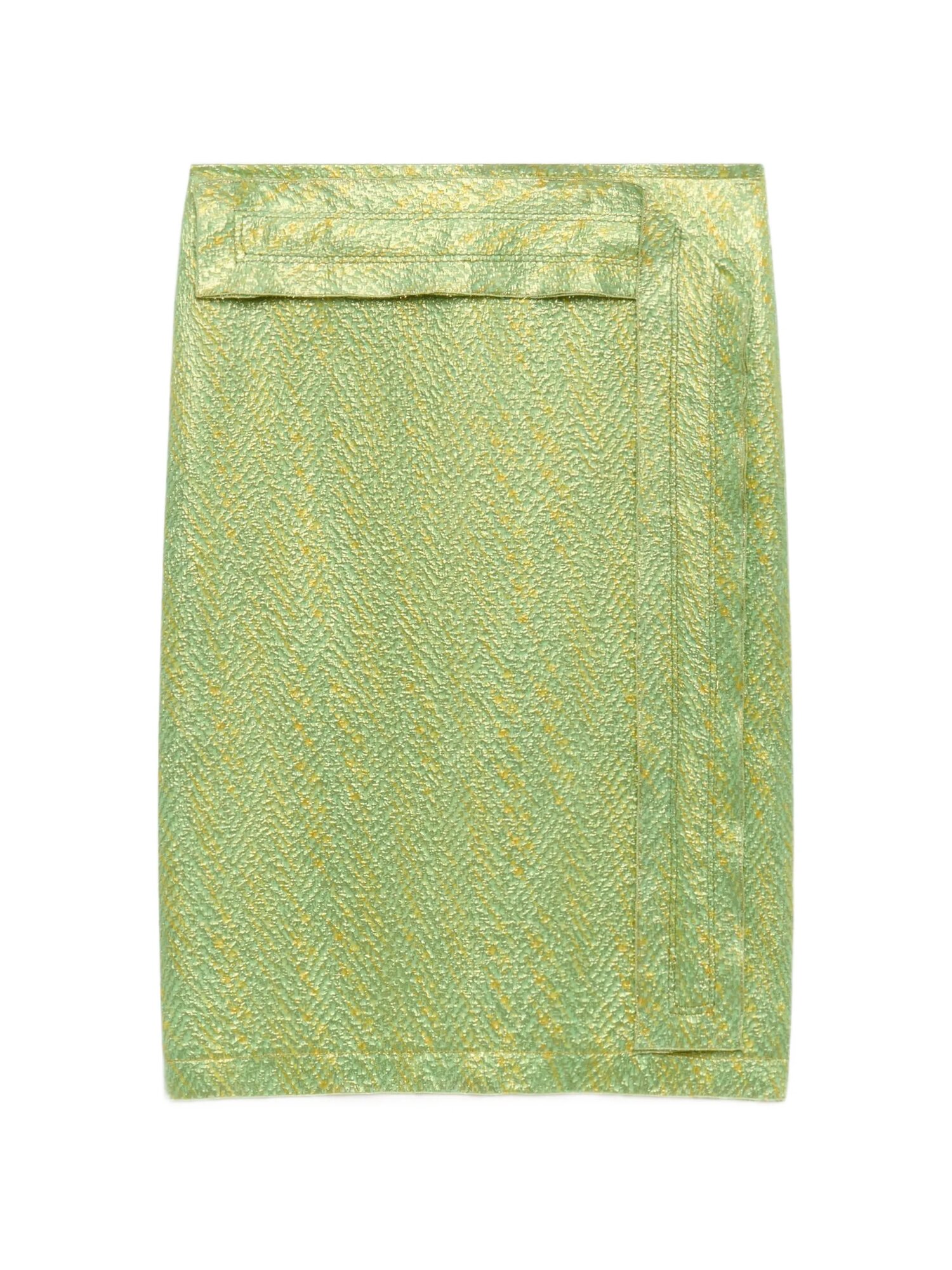 Юбка Marni Green silk cloqué midi skirt with panel detail