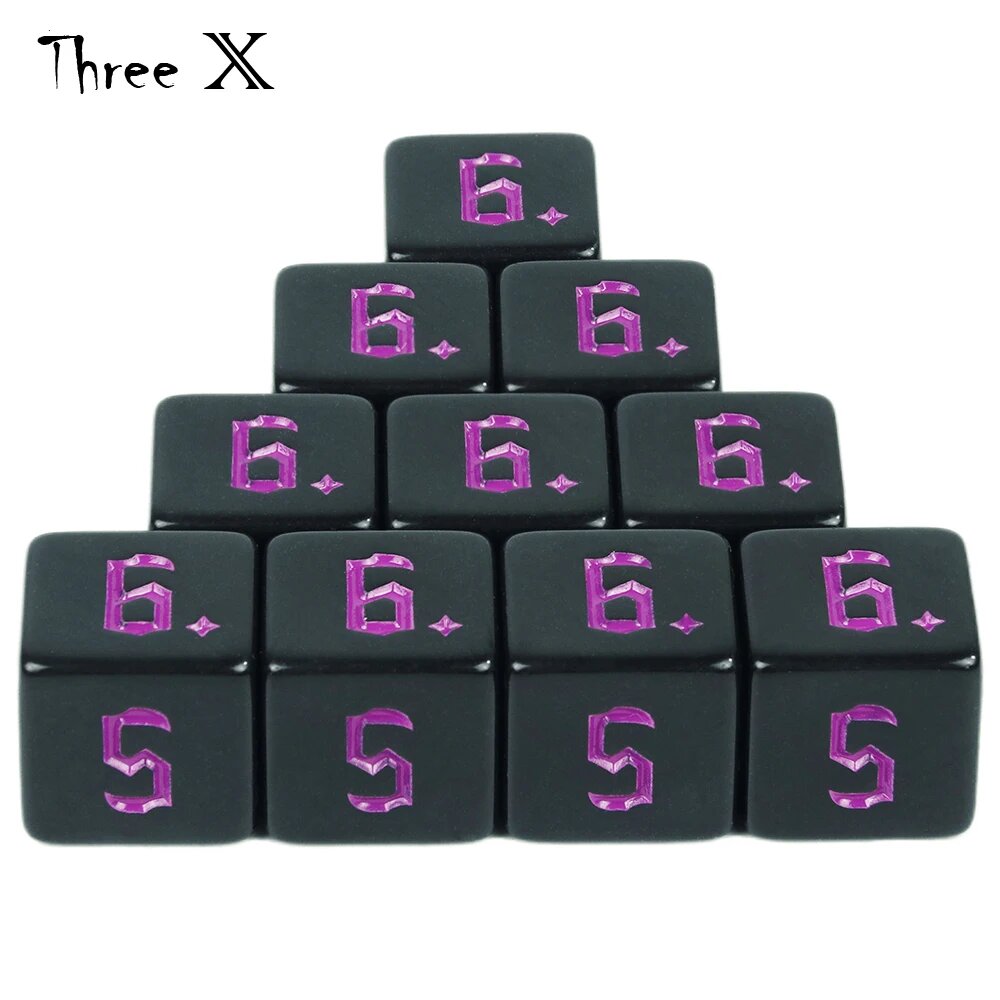 Набор кубиков D6 Three X, 10 шт, Цвет: B05