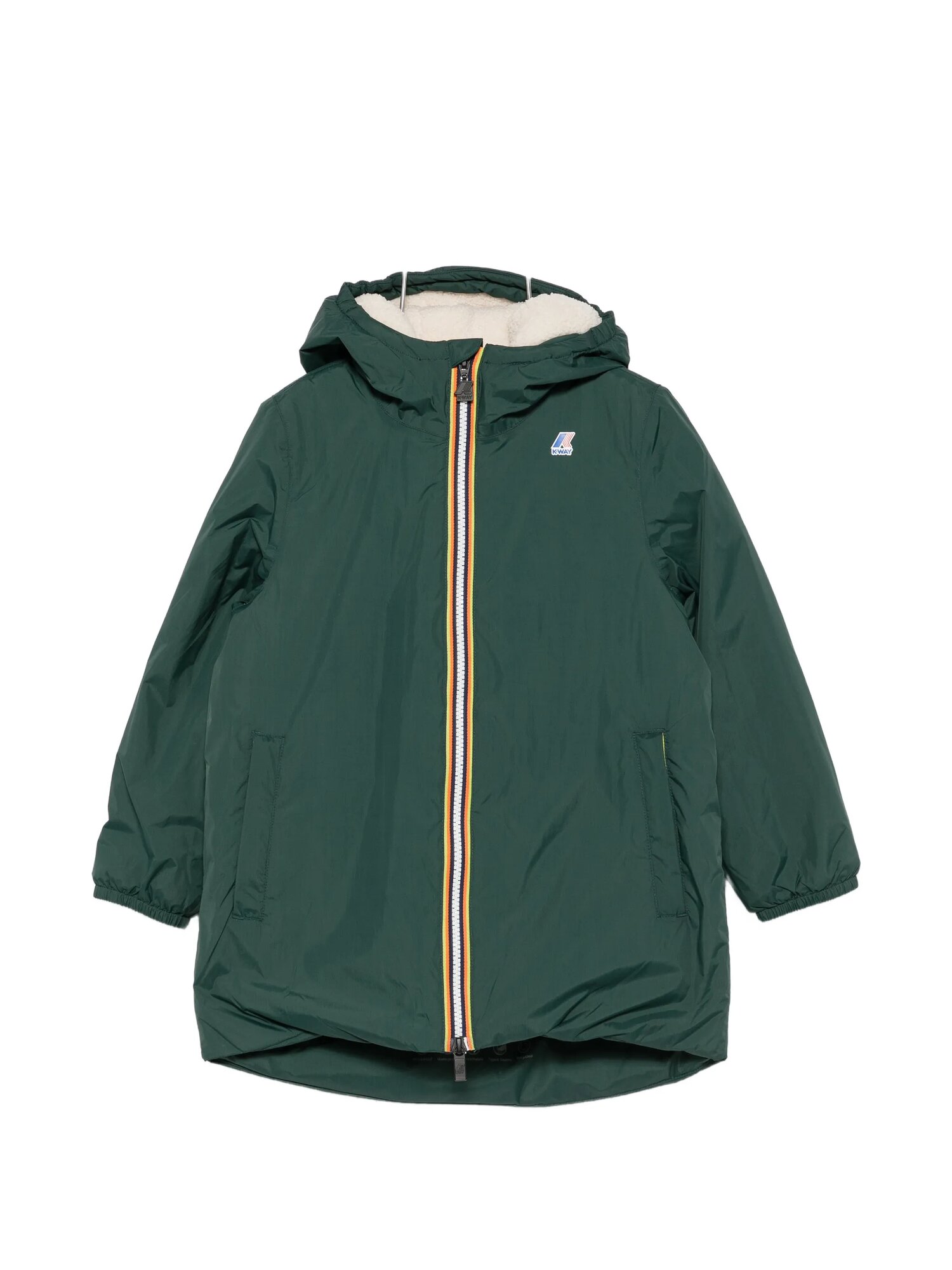 Куртка K-WAY Logo-patch hooded jacket, размер 12 лет, зеленый